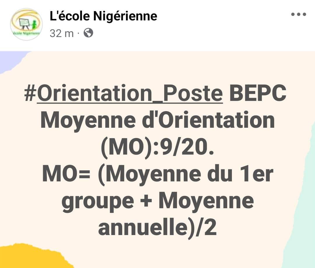 Liste des élèves orientés après BEPC: Région de Dosso